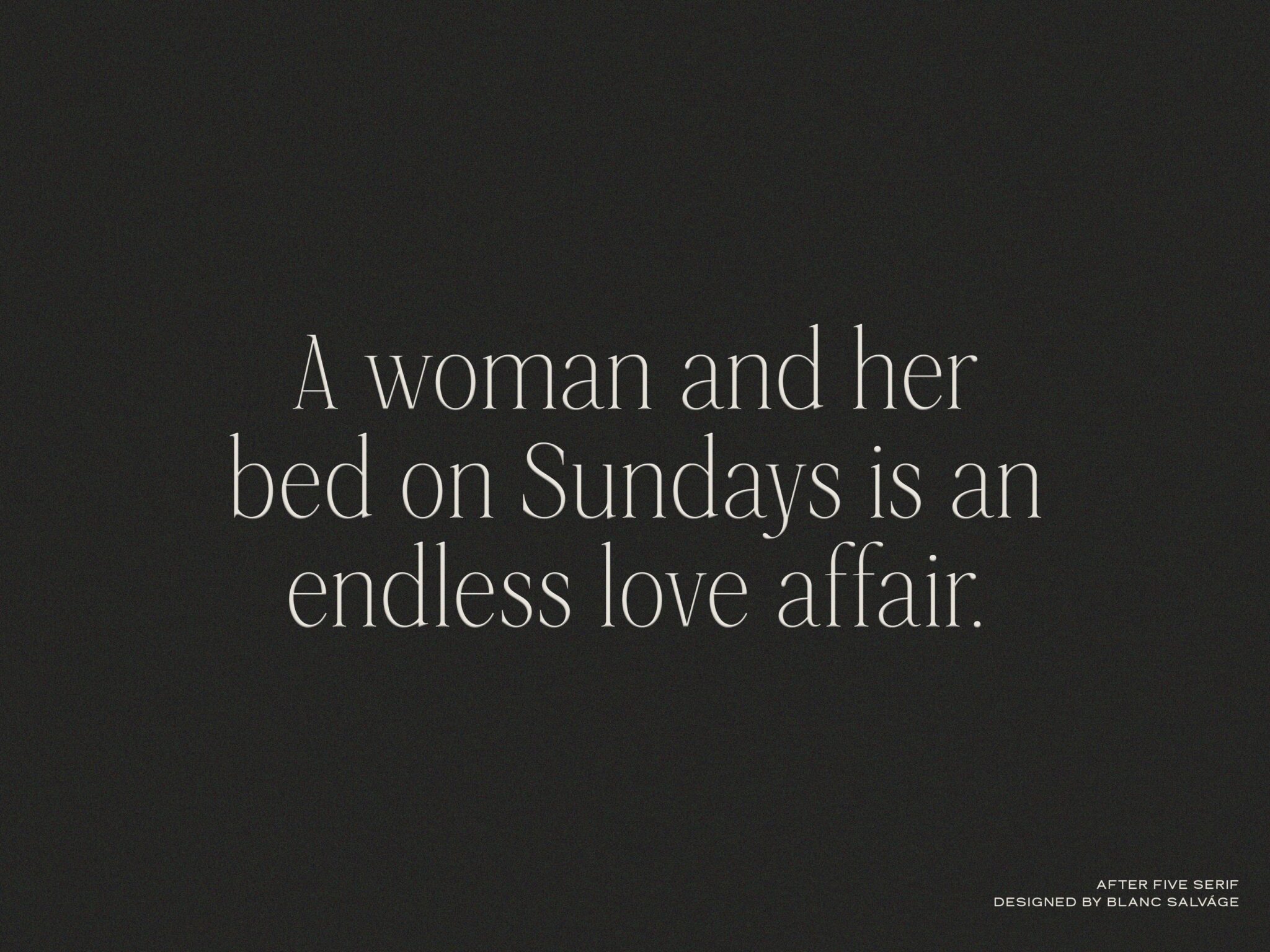 After Five - Luxury Serif — Blanc Salváge